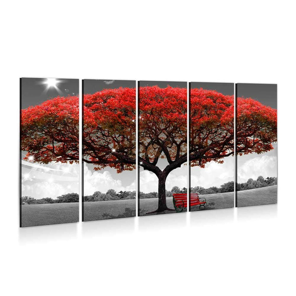 Autumn Red Tree Wall Art – Canvas Freaks
