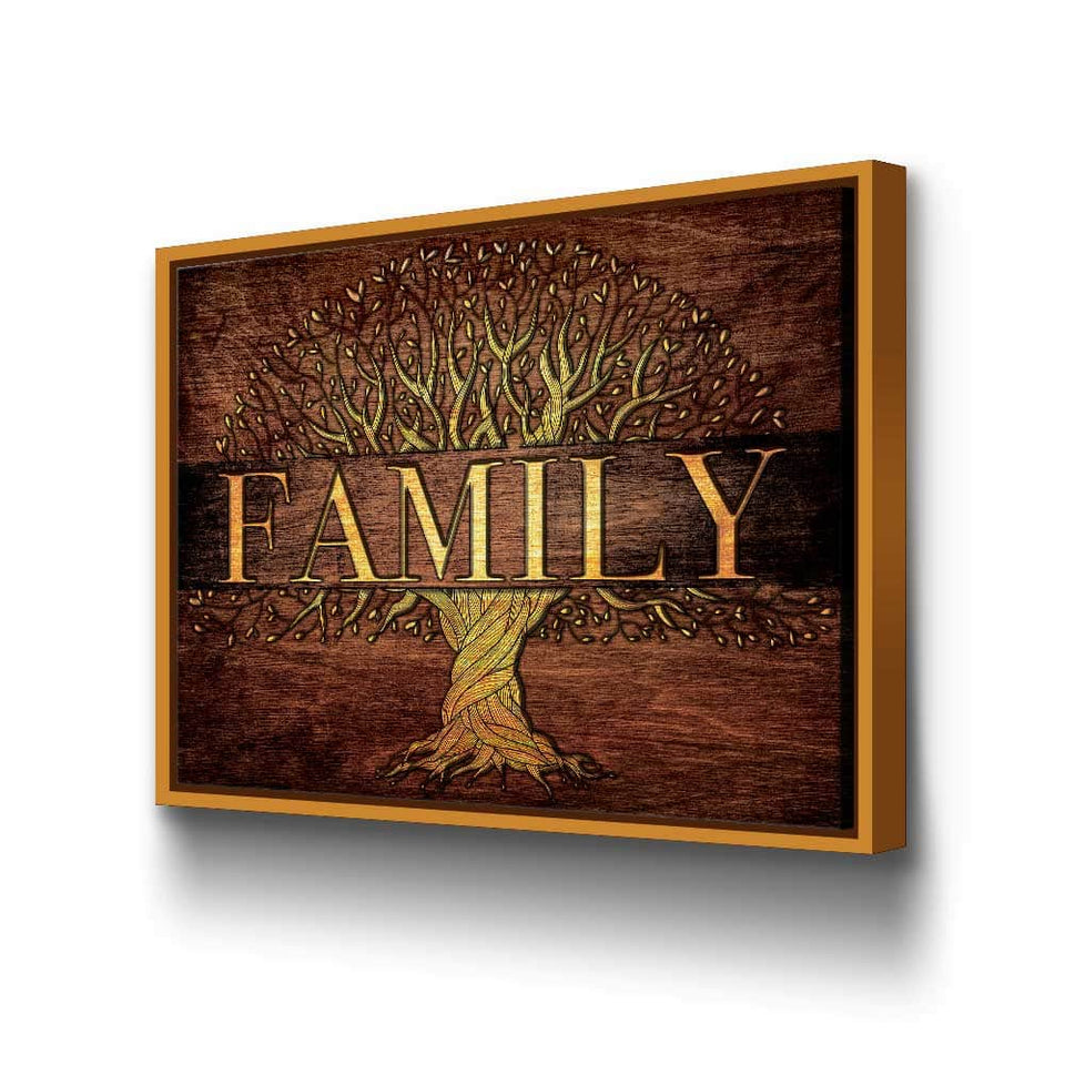 Golden Family Tree Wall Art – Canvas Freaks