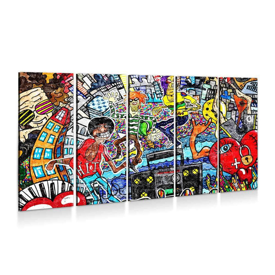 Music Vibes Graffiti Wall Art – Canvas Freaks