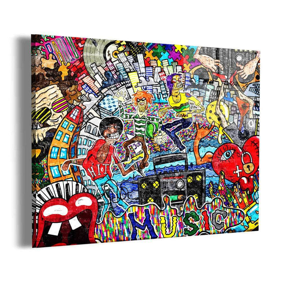 Music Vibes Graffiti Wall Art – Canvas Freaks