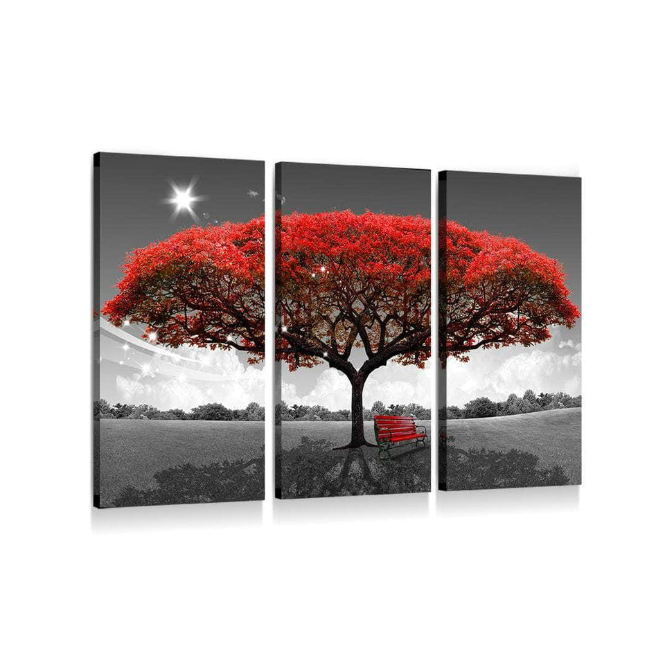 Autumn Red Tree Wall Art – Canvas Freaks