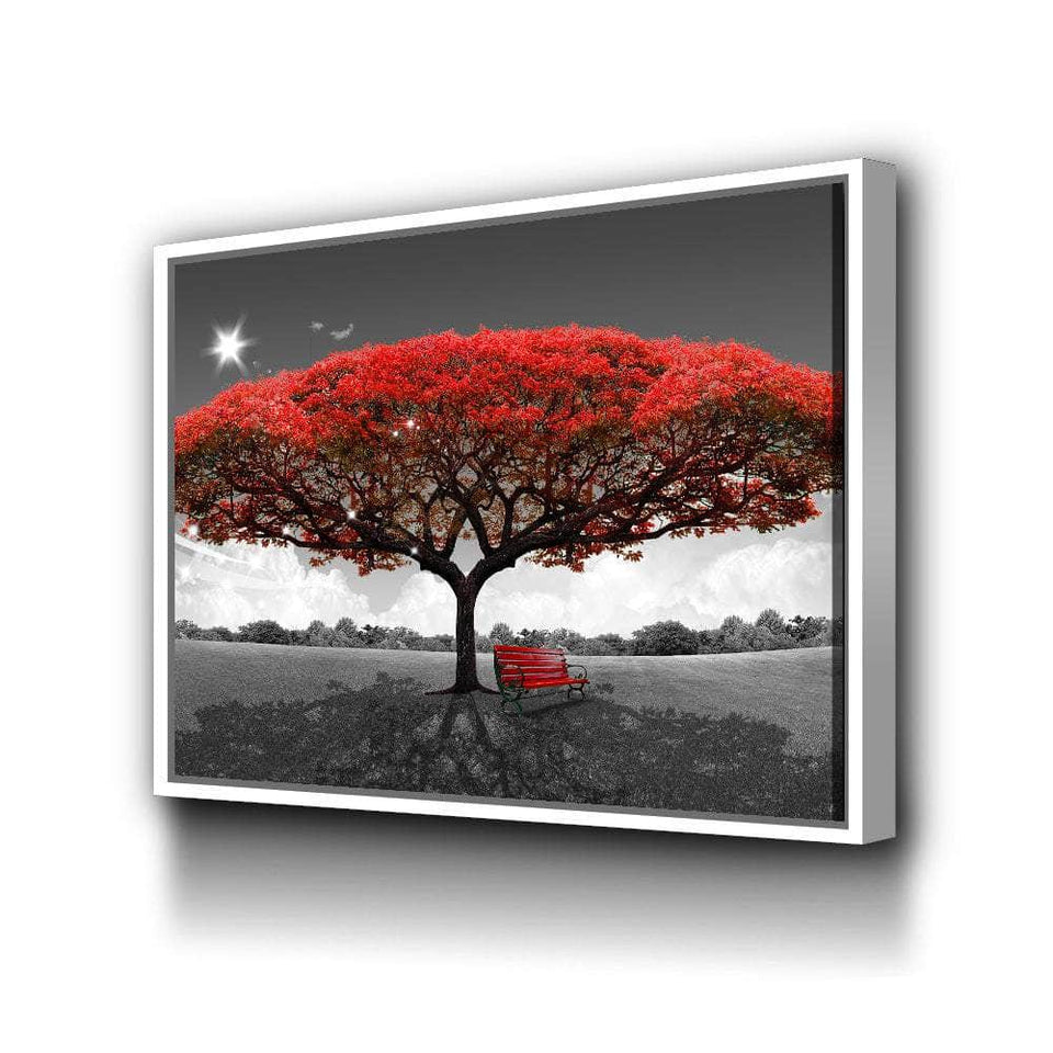 Autumn Red Tree Wall Art – Canvas Freaks