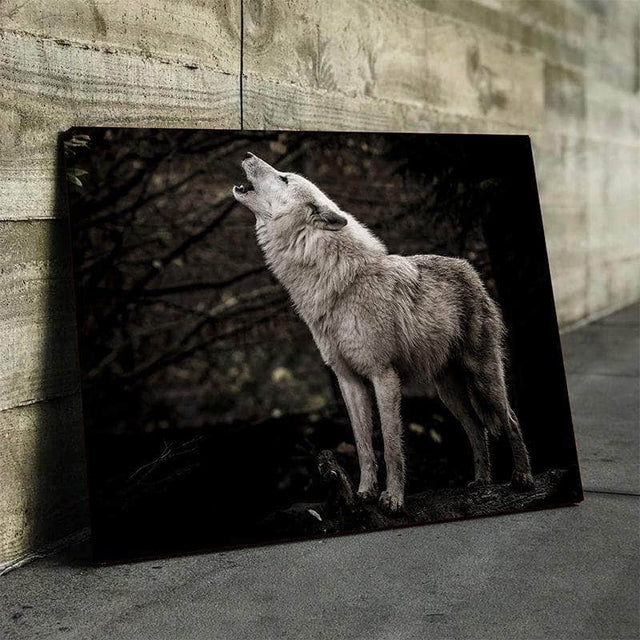 White Wolf Howling Wall Art – Canvas Freaks