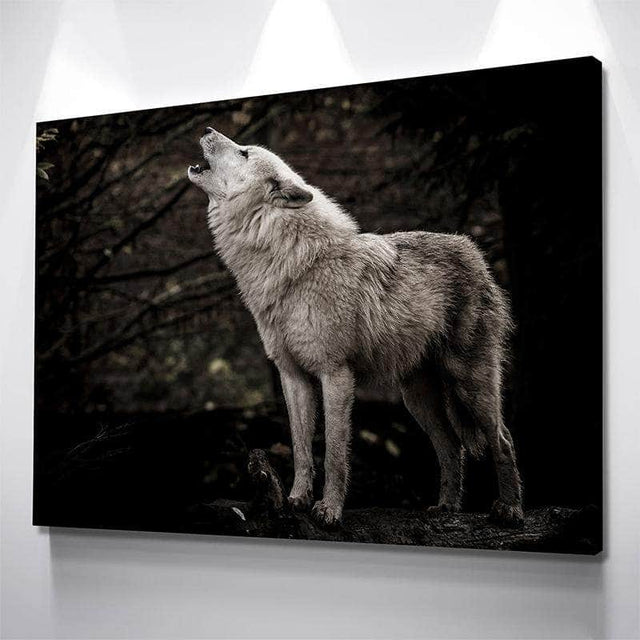 White Wolf Howling Wall Art – Canvas Freaks