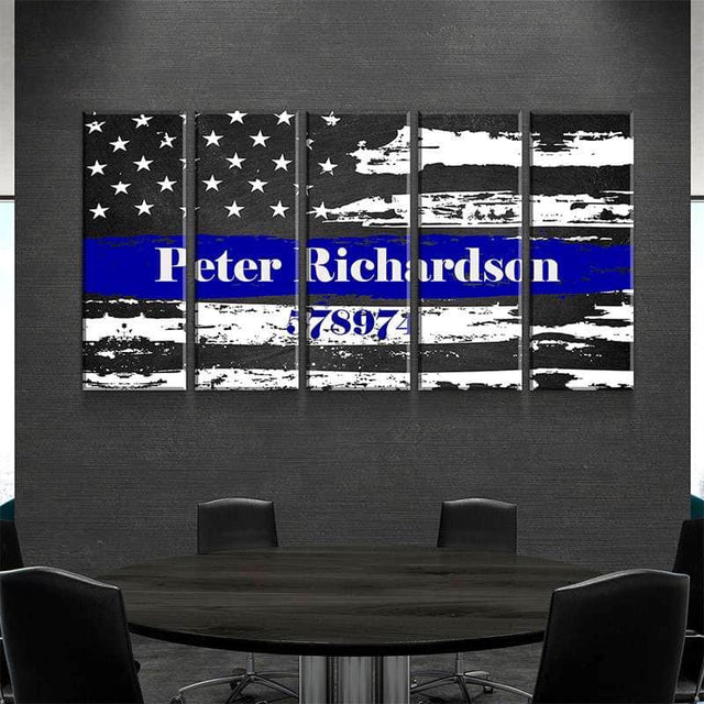 Custom Personalized Thin Blue Line Wall Art – Canvas Freaks