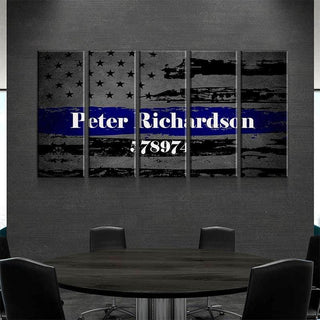 Custom Personalized Thin Blue Line Wall Art – Canvas Freaks
