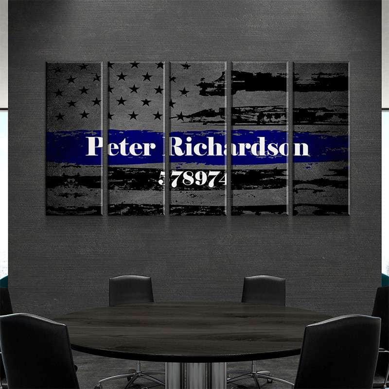 Custom Personalized Thin Blue Line Wall Art – Canvas Freaks