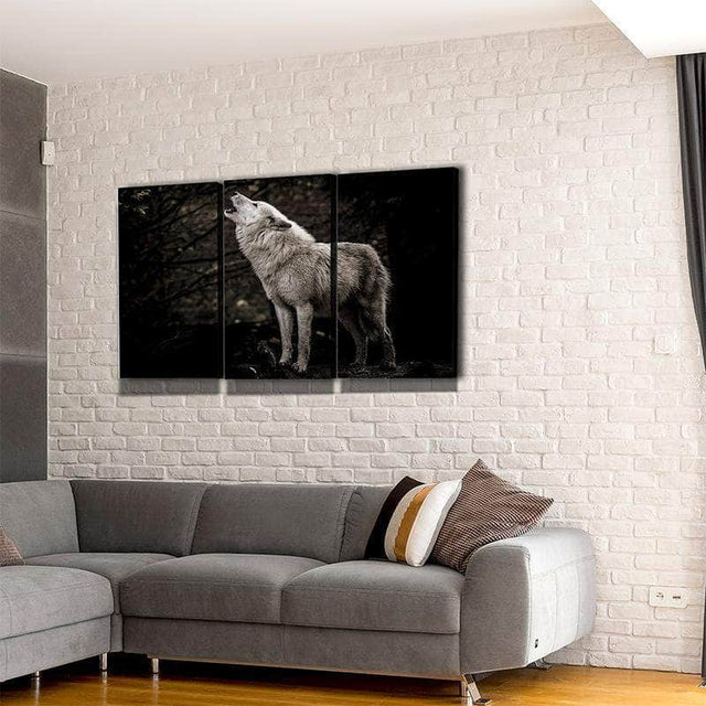 White Wolf Howling Wall Art – Canvas Freaks