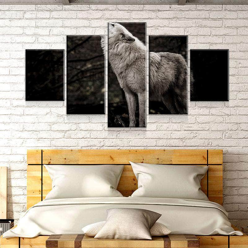 White Wolf Howling Wall Art – Canvas Freaks