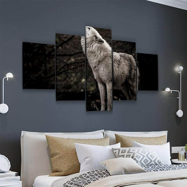 White Wolf Howling Wall Art – Canvas Freaks