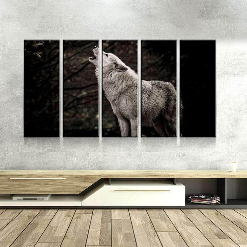 White Wolf Howling Wall Art – Canvas Freaks
