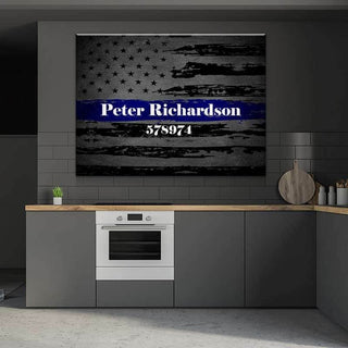 Custom Personalized Thin Blue Line Wall Art – Canvas Freaks