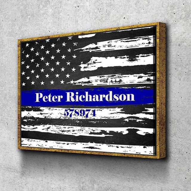 Custom Personalized Thin Blue Line Wall Art – Canvas Freaks