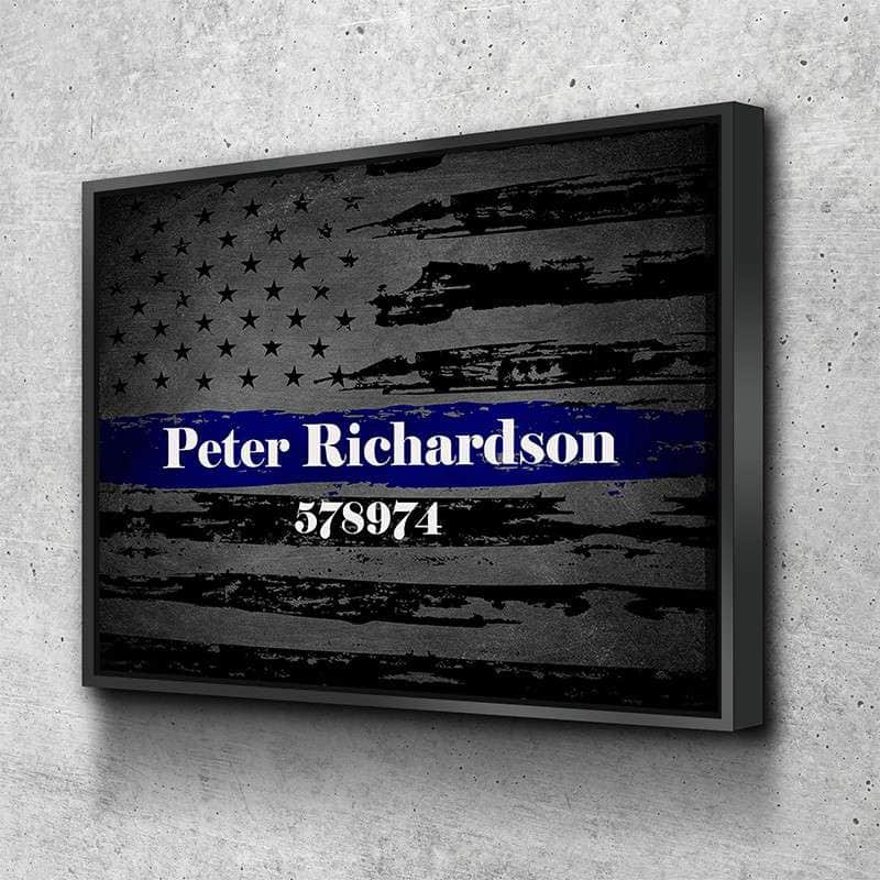 Custom Personalized Thin Blue Line Wall Art – Canvas Freaks