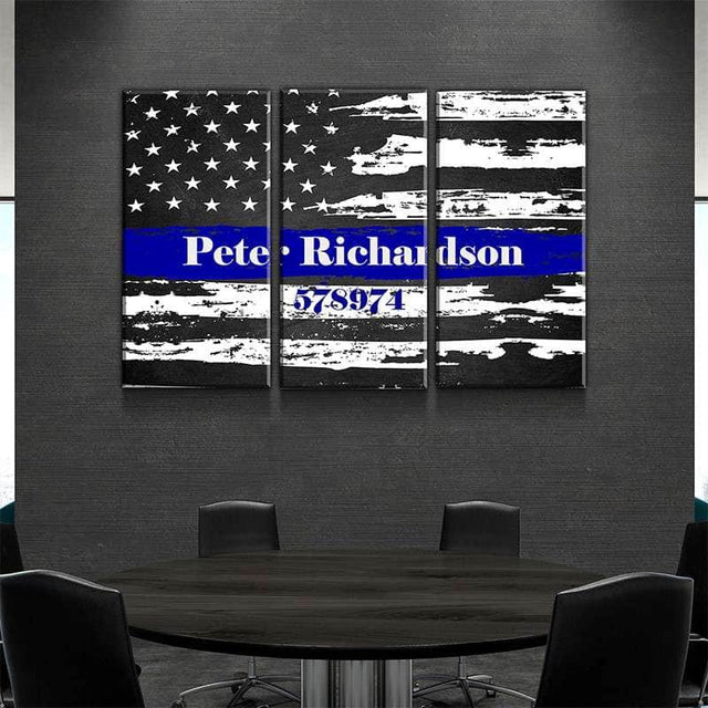Custom Personalized Thin Blue Line Wall Art – Canvas Freaks
