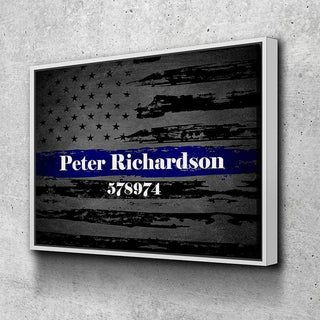Custom Personalized Thin Blue Line Wall Art – Canvas Freaks