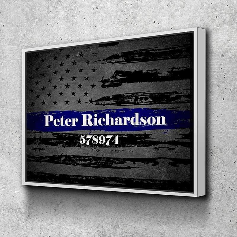 Custom Personalized Thin Blue Line Wall Art – Canvas Freaks