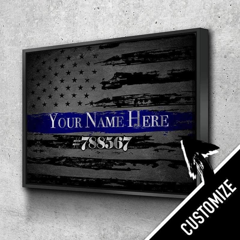 Custom Personalized Thin Blue Line Wall Art – Canvas Freaks