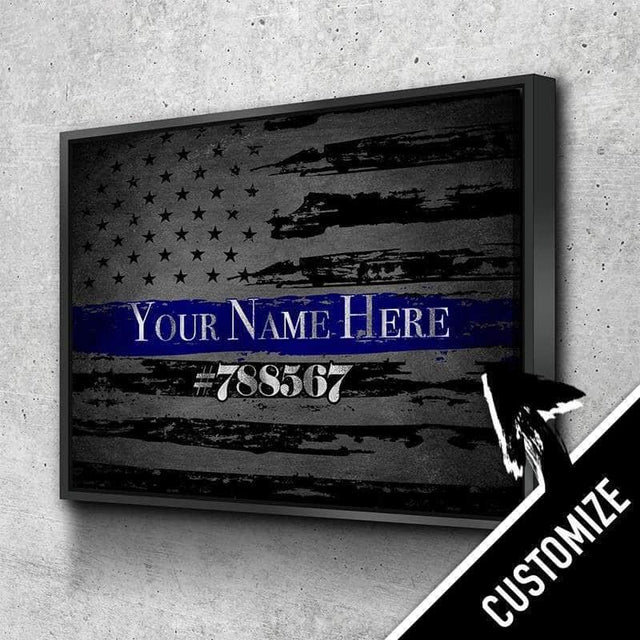 Custom Personalized Thin Blue Line Wall Art – Canvas Freaks