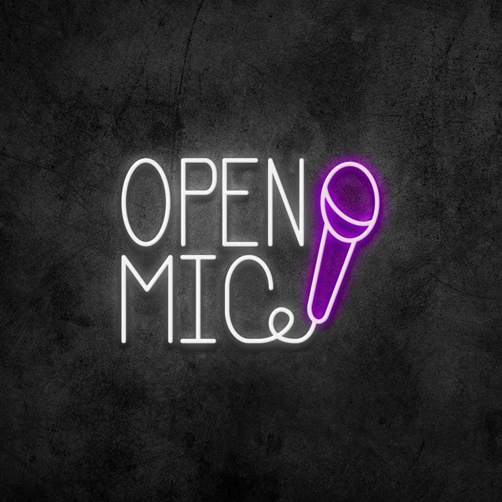 Open Mic Neon Sign – Canvas Freaks