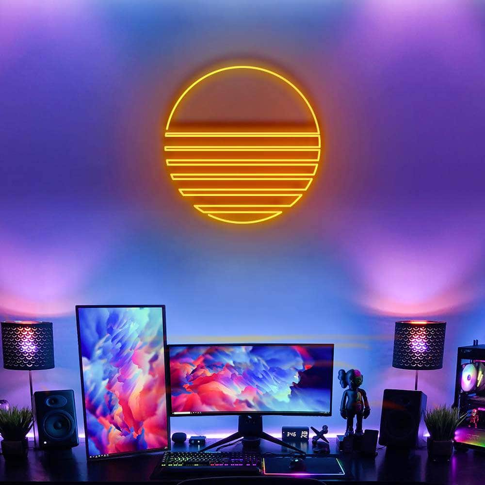 Vapor Wave Sunset Neon Sign – Canvas Freaks