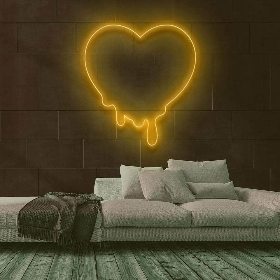 Dripping Heart Neon Sign – Canvas Freaks